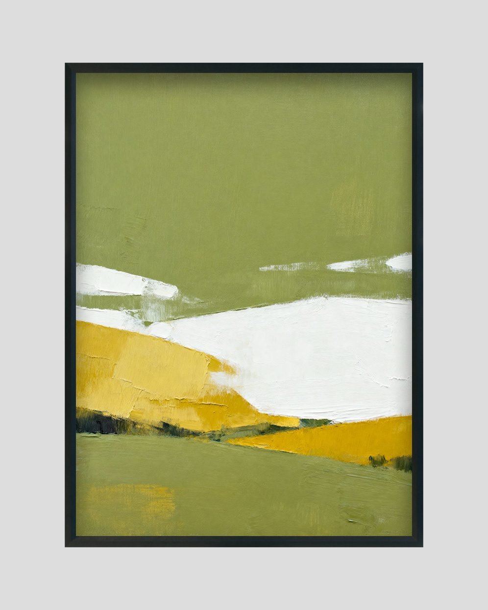 Olive Hills – Modern Minimalist Landscape Painting - Athma Art Studio